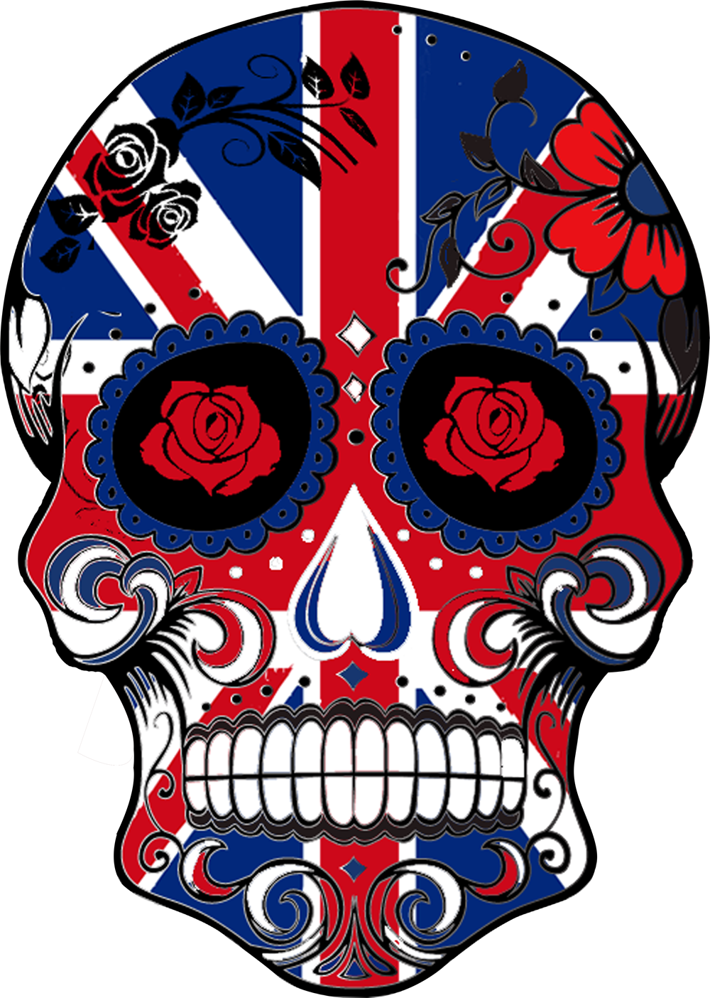 Download HD The Sugar Skull Union Jack Flag Will Turn On Your British ...