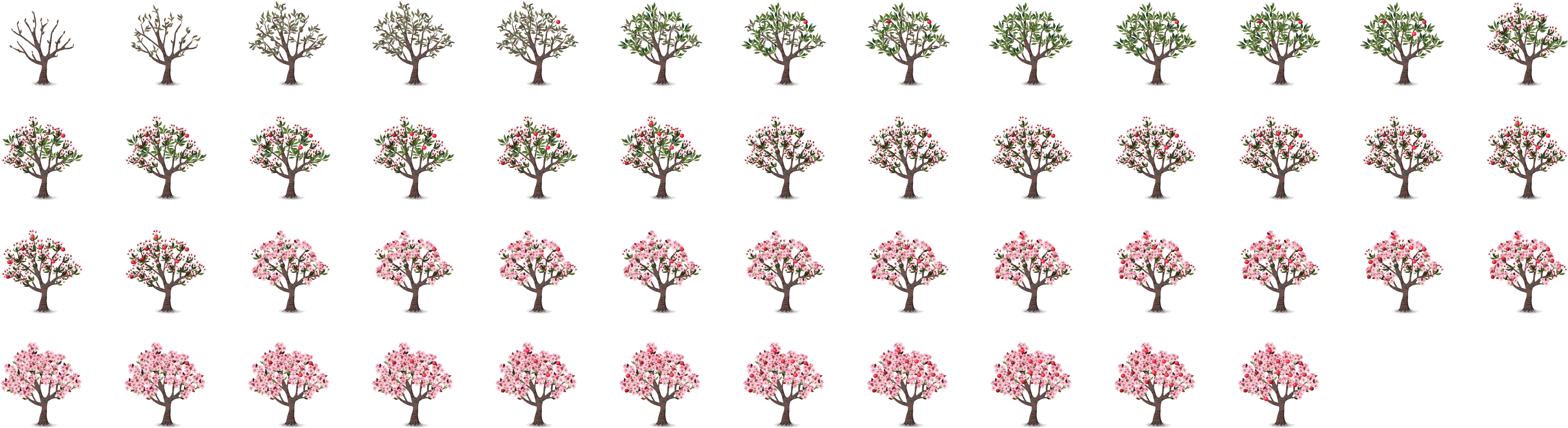 Download HD Maturity 7 - Plant Growing Sprite Sheet Transparent PNG ...
