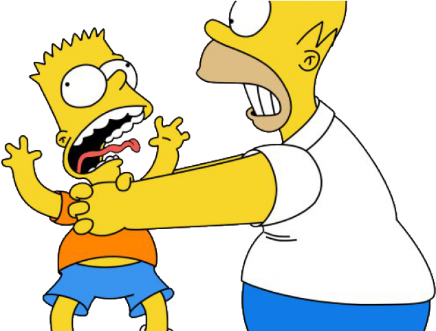 Download HD Homer Simpson Chasing Bart Transparent PNG Image - NicePNG.com