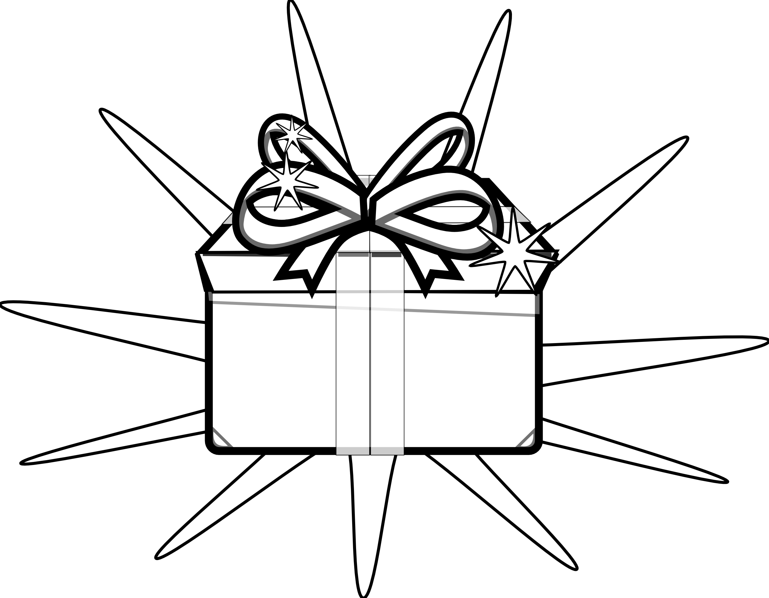 Download Holiday Book Gift Clipart - Black And White Clip Art Of ...