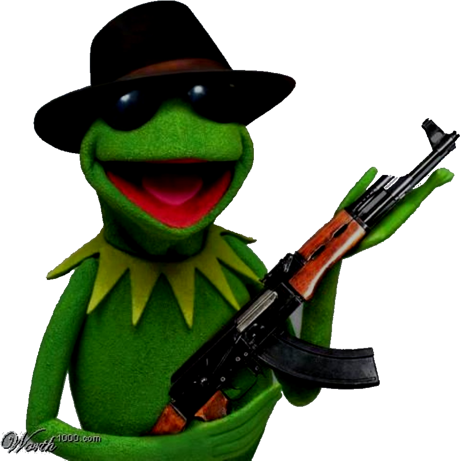 Download HD Gangsterkermitnew - Kermit The Frog With Gun Transparent ...