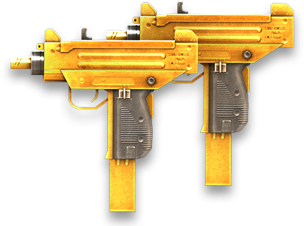 Download HD Dual Uzi Gold Render - Uzi Transparent PNG Image - NicePNG.com
