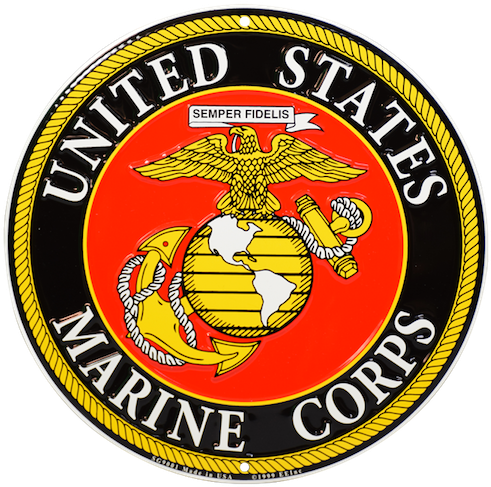 Download United States Marine Corps Emblem Round Sign - Marine Corps ...