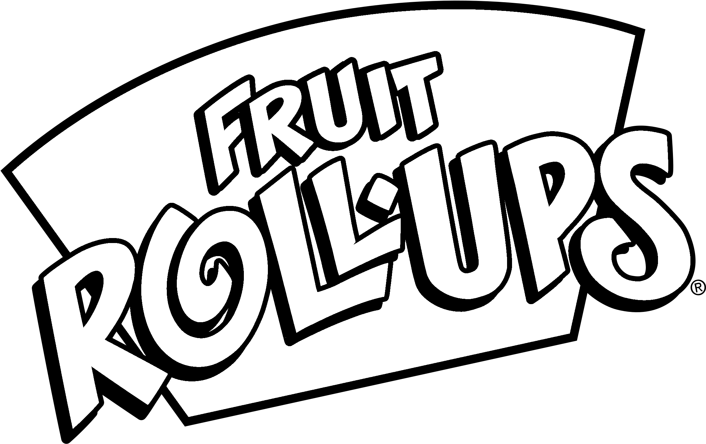 Download HD Fruit Roll Ups Logo Black And White - Fruit Roll-ups ...