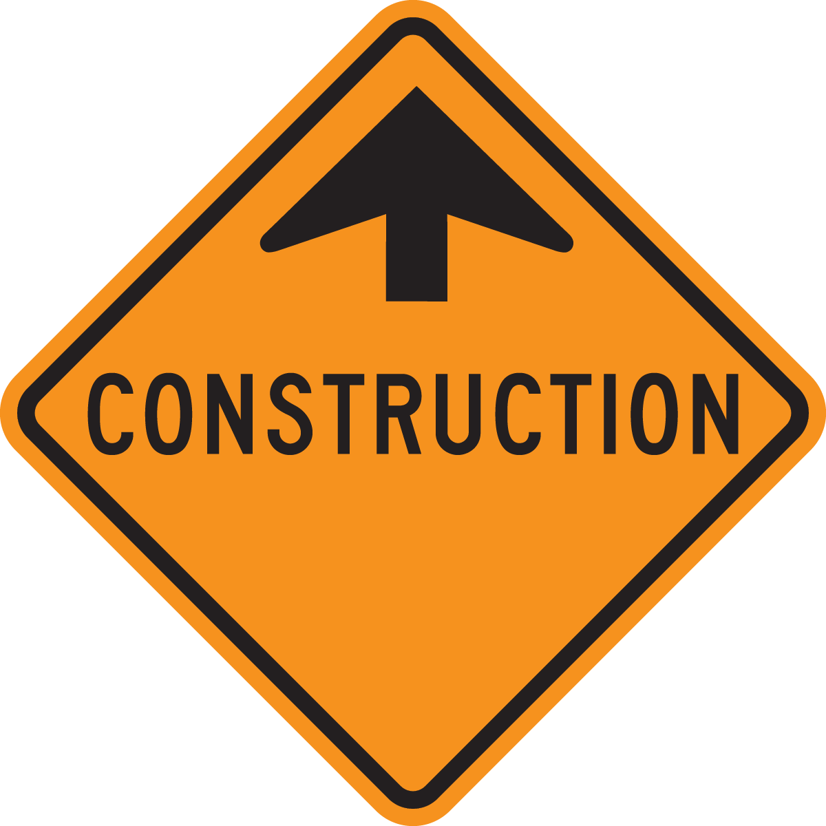 Download HD Construction Ahead Dim - Construction Sign Transparent PNG ...