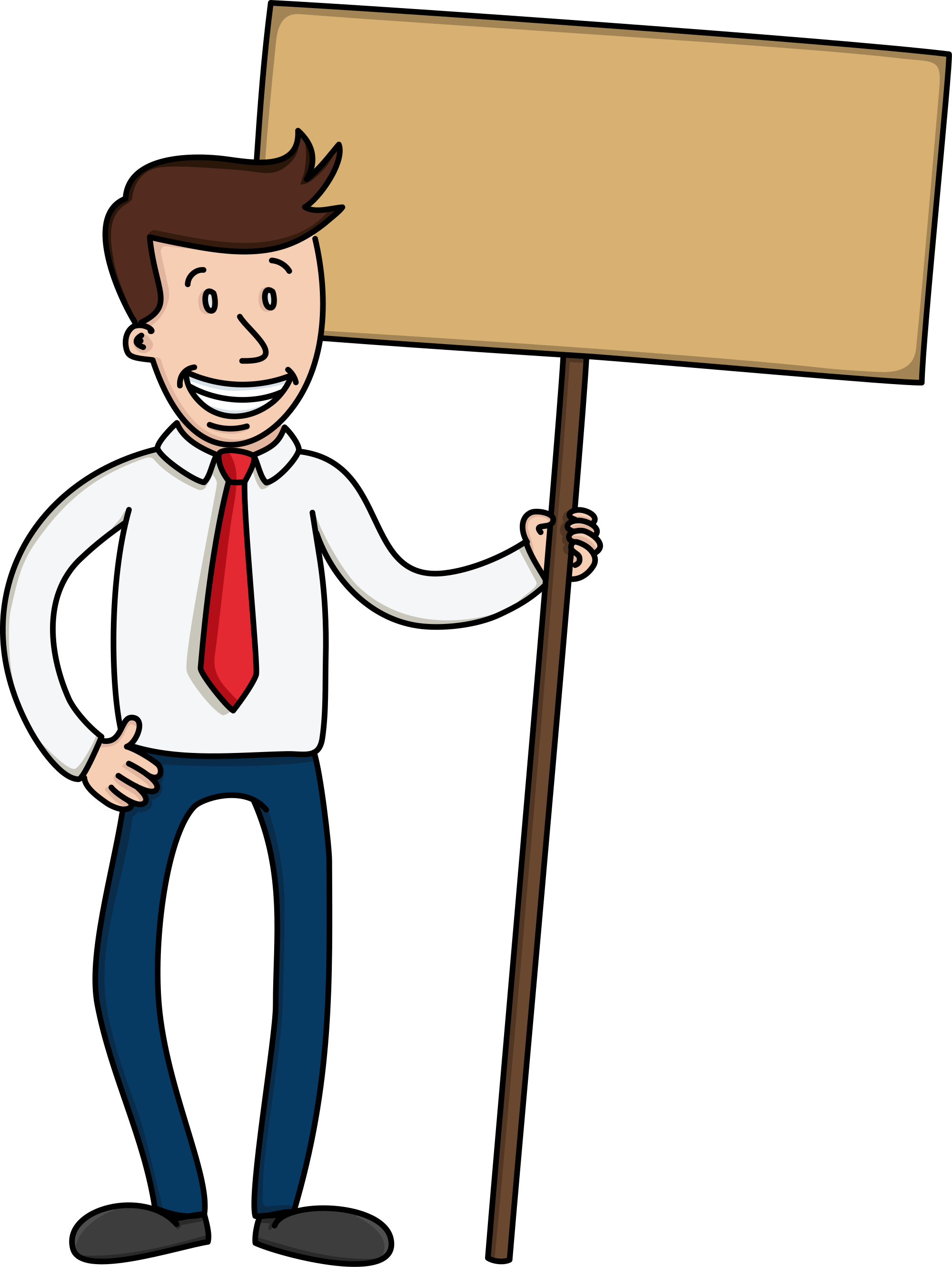 Download Open - Cartoon Holding Sign Png - HD Transparent PNG - NicePNG.com