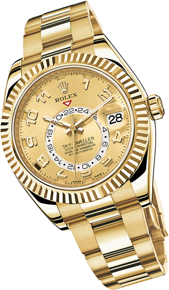 Download HD Rolex Png Image - Yellow Gold Rolex Sky Dweller Transparent ...