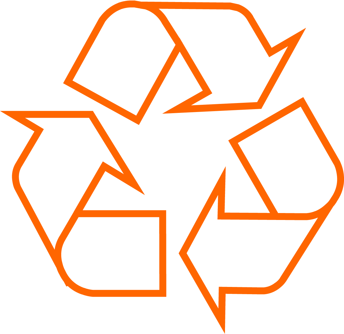 Download HD Recycling Symbol Icon Outline Orange - Recycling Logo ...