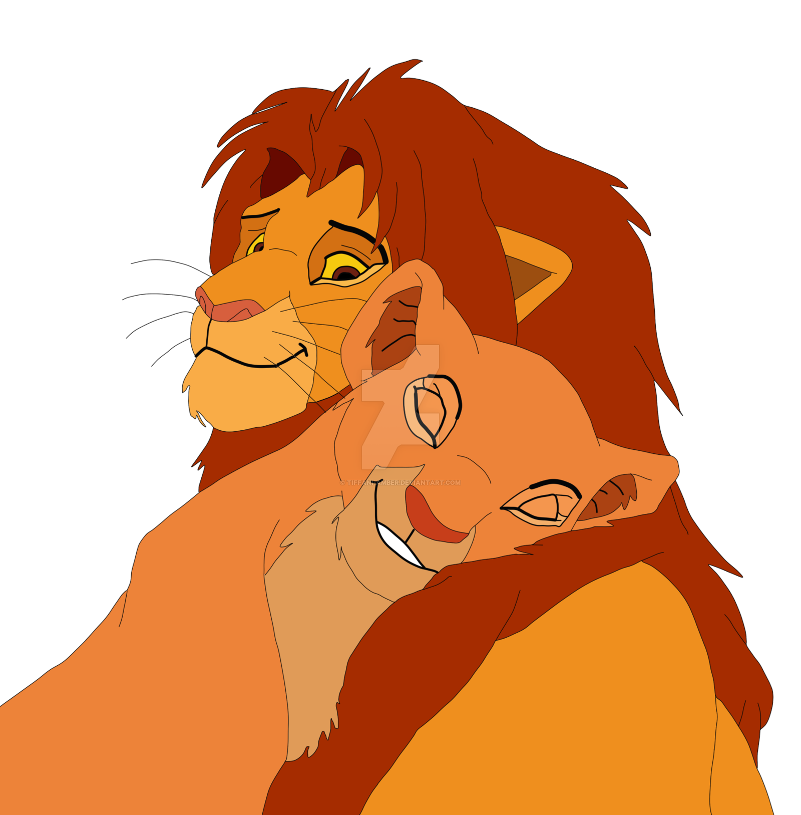 Download HD Simba And Nala Colored - Simba And Nala Hug Transparent PNG ...