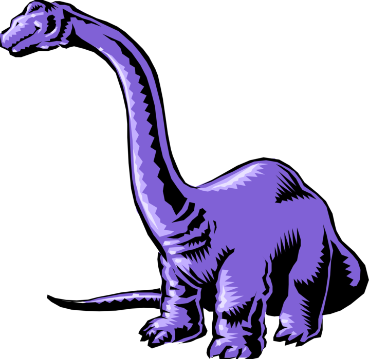 Download Vector Illustration Of Cartoon Purple Brontosaurus - Dinosaur ...
