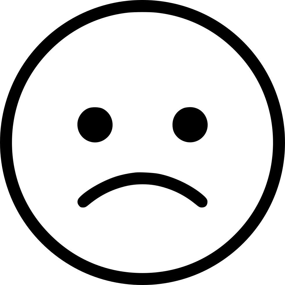 Download Png File - Sad Smiley Black White - HD Transparent PNG ...