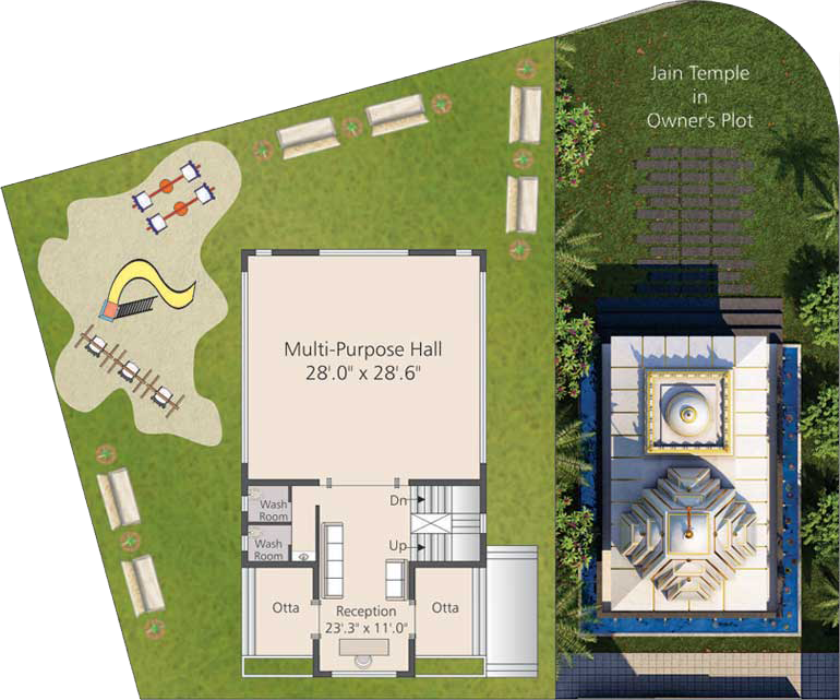 Download Digamber Jain Temple - Layout Building Top View - HD ...