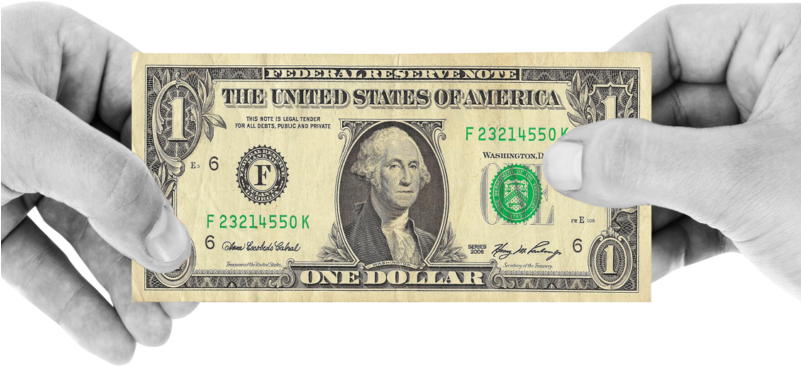 Download Hand Holding One Dollar Png Transparent Image - Dollar Bill ...