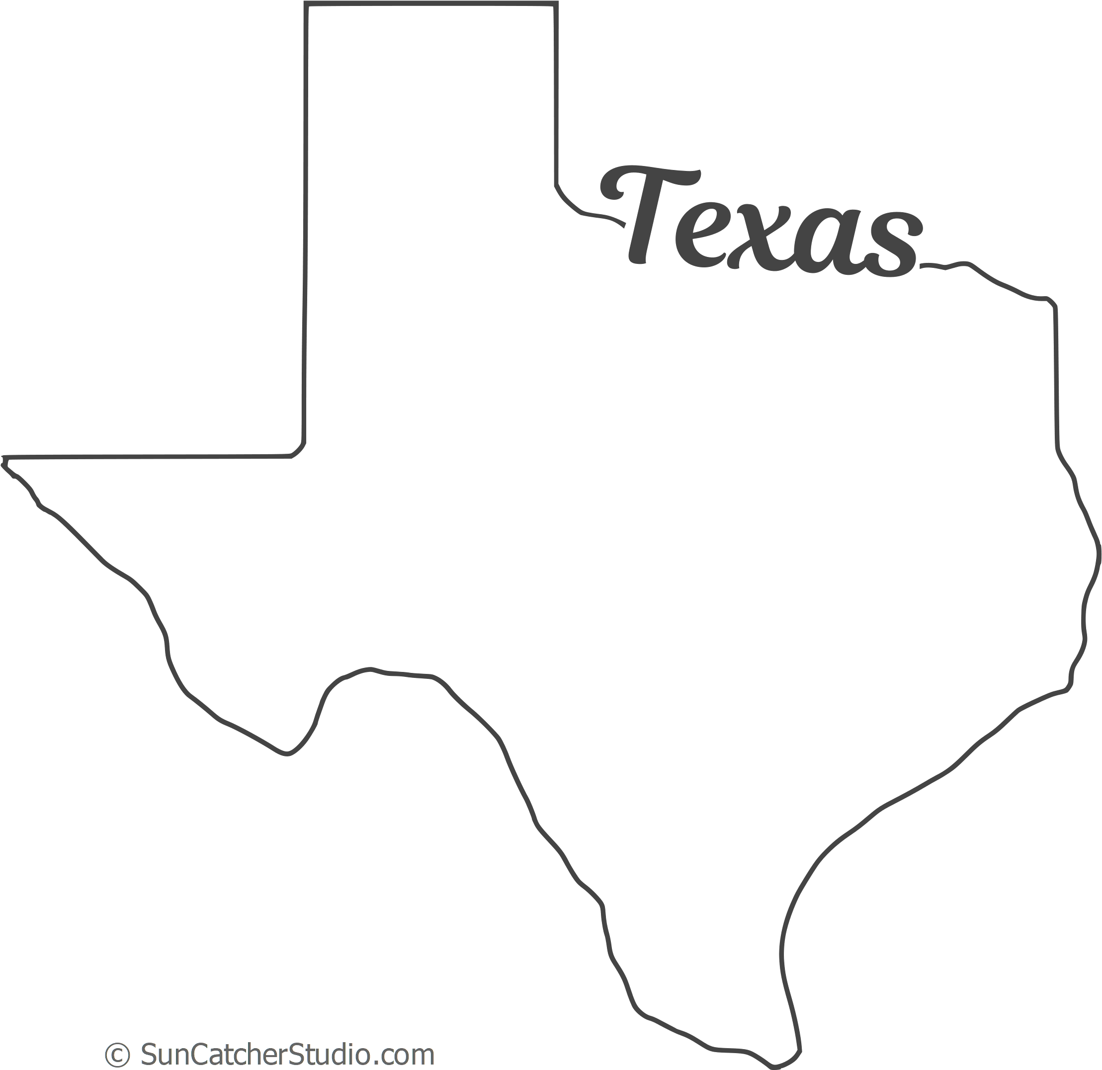 Download Free Texas Outline With State Name On Border, Cricut - Line ...