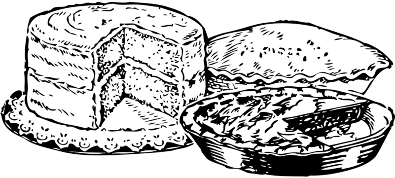 Download HD Dessert Cake Pies Confections - Dessert Clip Art Black And ...