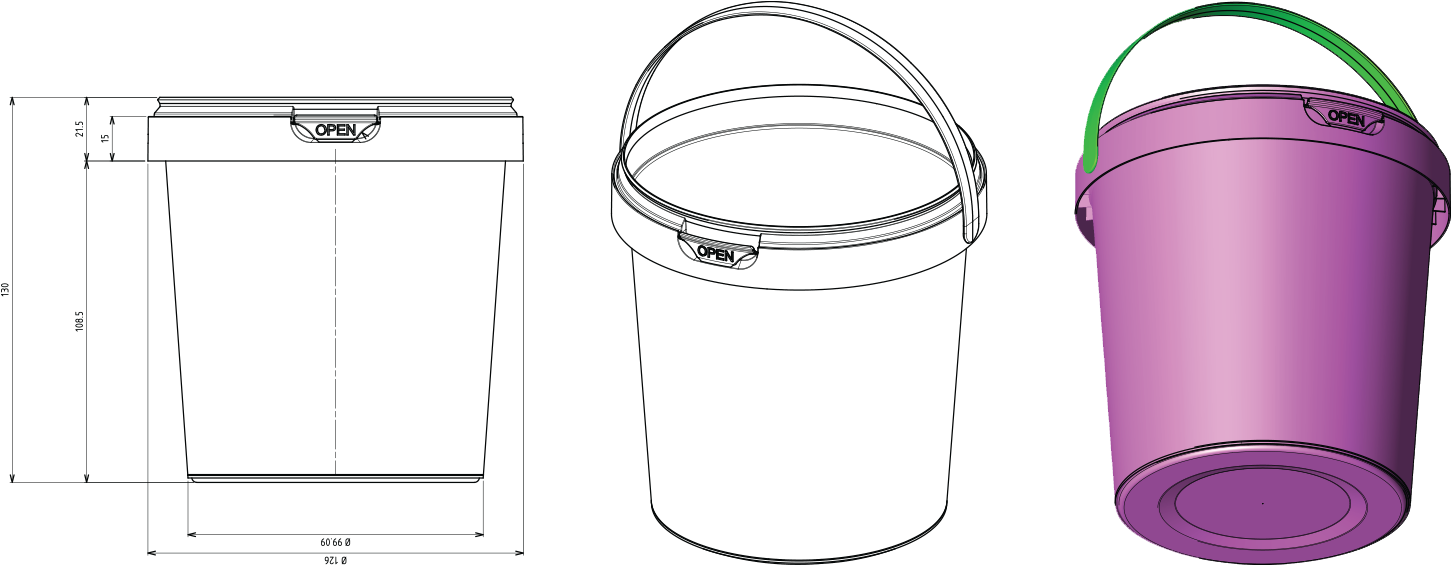 Download Design 1l Plastic Bucket - Sketch - HD Transparent PNG ...