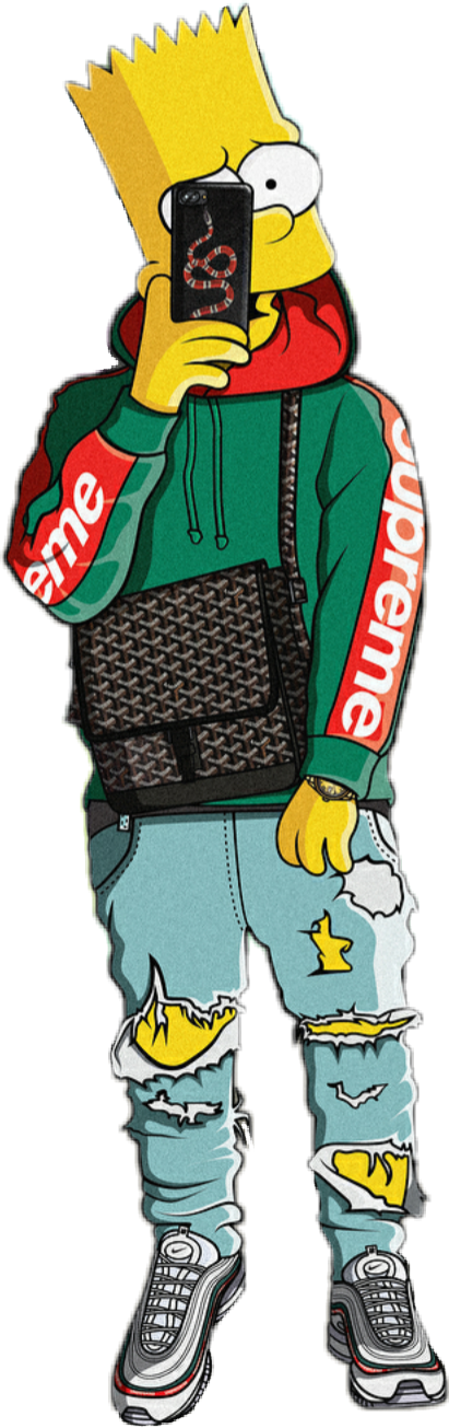 Download 411 X 1305 14 - Bape Supreme Bart Simpson - HD Transparent PNG ...
