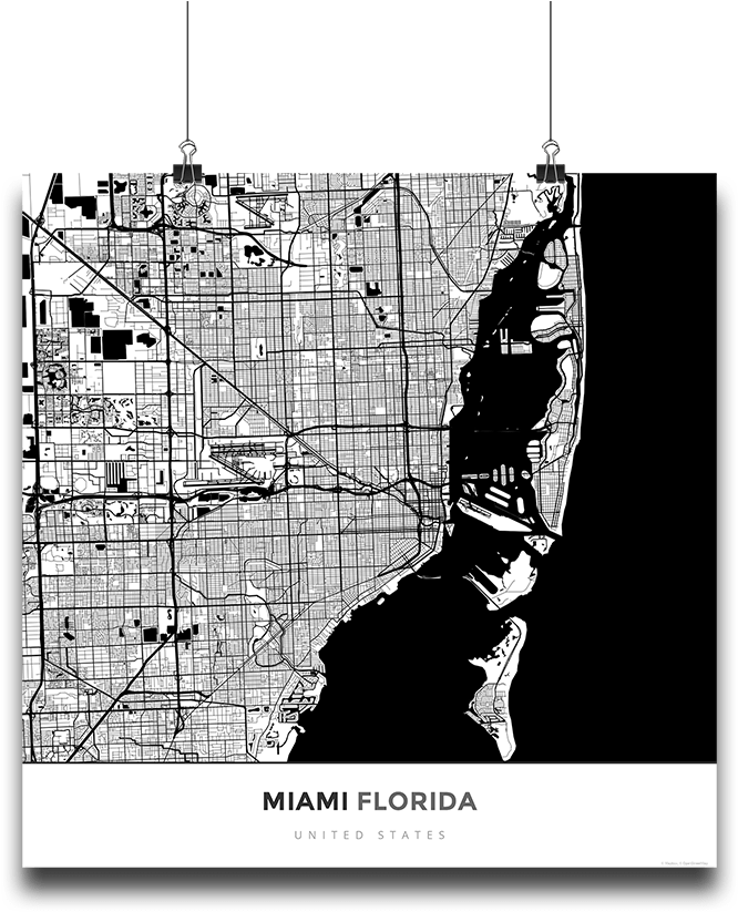Download Vector Map Of Miami - HD Transparent PNG - NicePNG.com