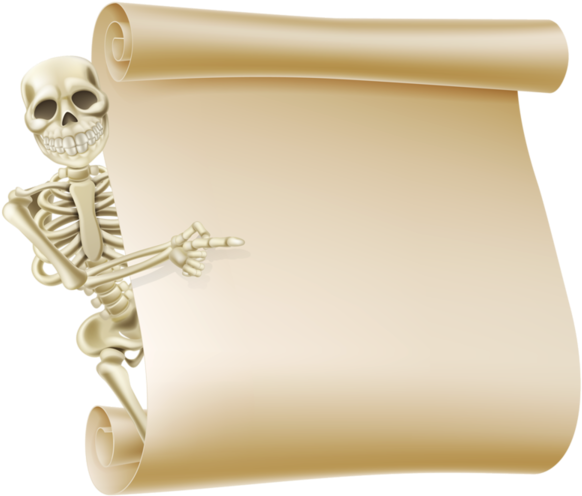 Download Free Halloween Skeleton Poster Psd - Skeleton Holding A Banner ...