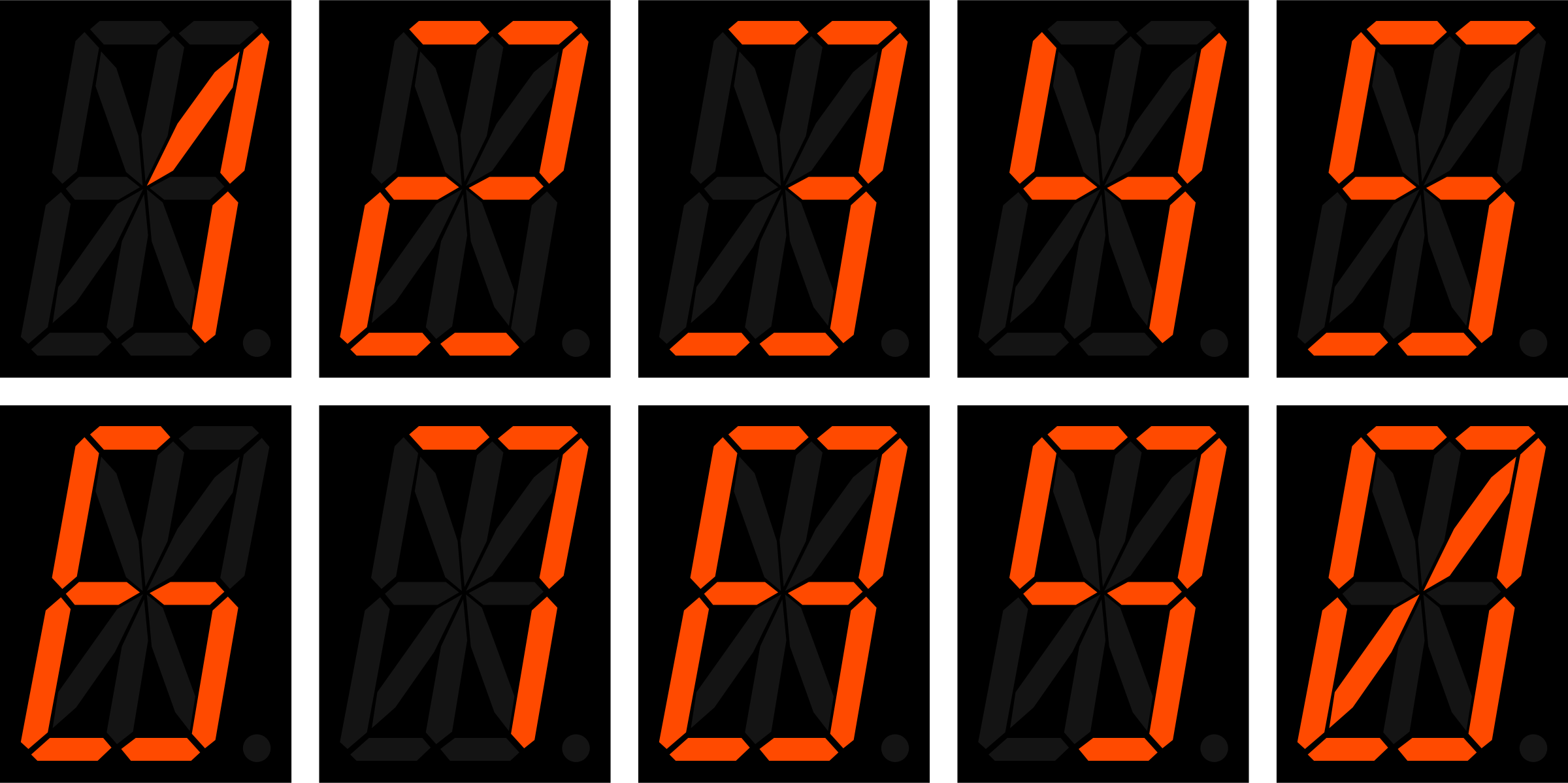 Download Clipart 16 Segment Display Numbers - HD Transparent PNG ...