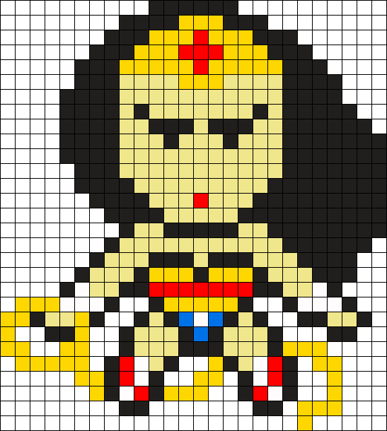 Download HD Wonder Woman Perler Bead Pattern / Bead Sprite - 8 Bit ...