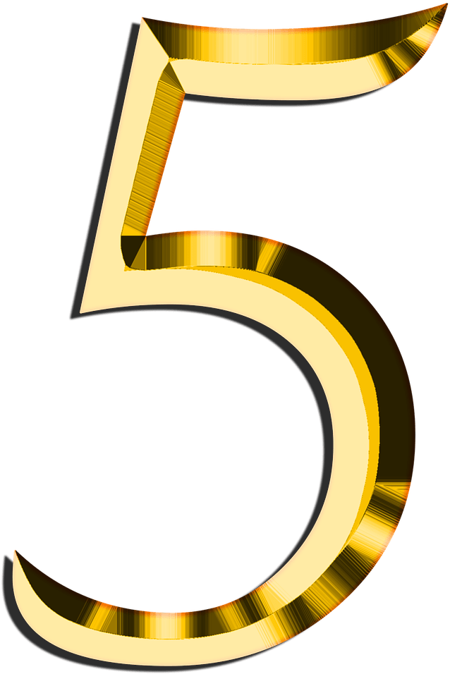 Download Golden Number Photos - Gold Number 5 Png - HD Transparent PNG ...