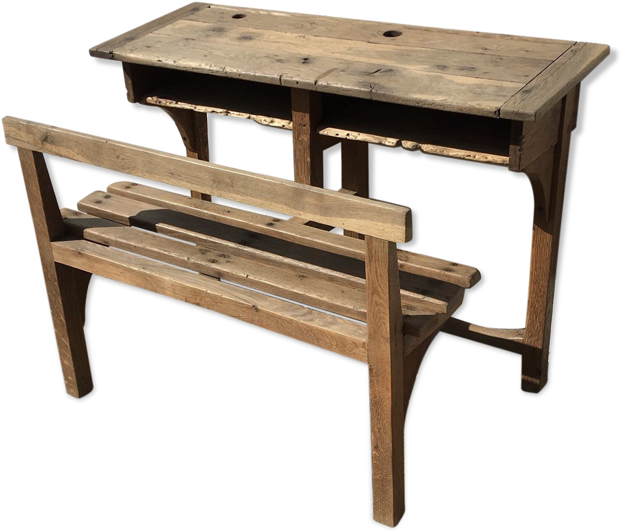 Download School Writing Desk Double Oak School For Children - Coffee ...