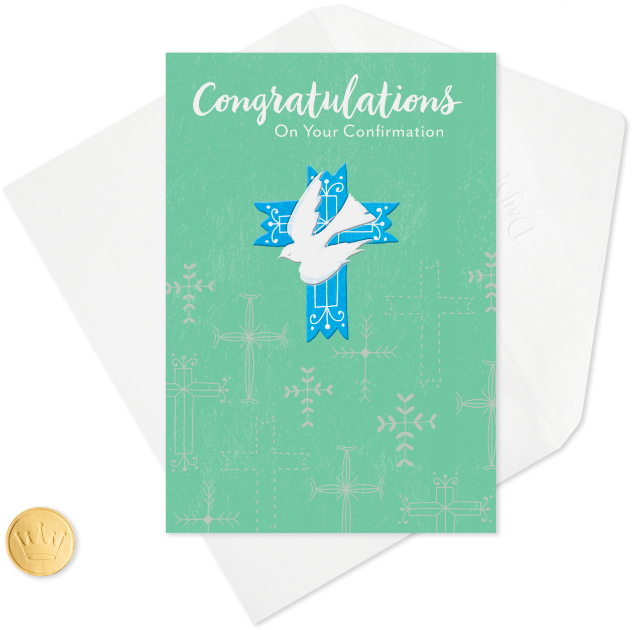 Download Dove And Crosses Confirmation Card - Paper - HD Transparent ...