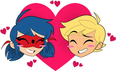 Download Sticker Ladybug And Adrien - Miraculous Ladybug Characters ...