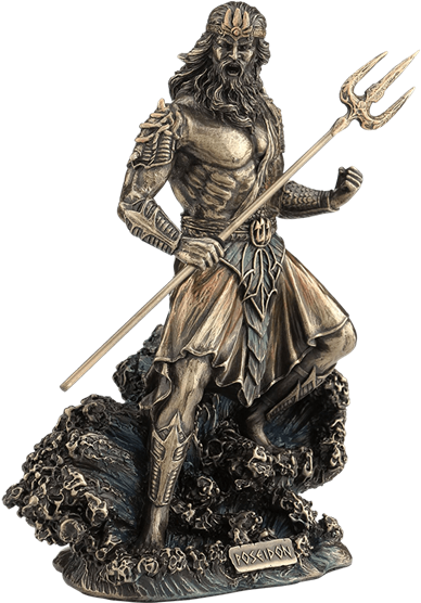 Download Bronze Poseidon Statue - Bronze Poseidon - HD Transparent PNG ...