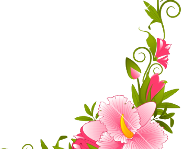 Download Pink Flower Clipart Divider - Flowers Border Design Png - HD ...