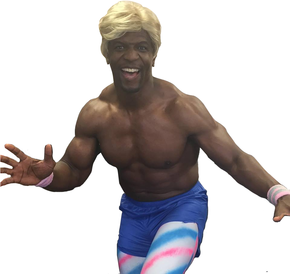 Download HD Personterry Crews With A Blonde Wig, Tights, And Smiling ...