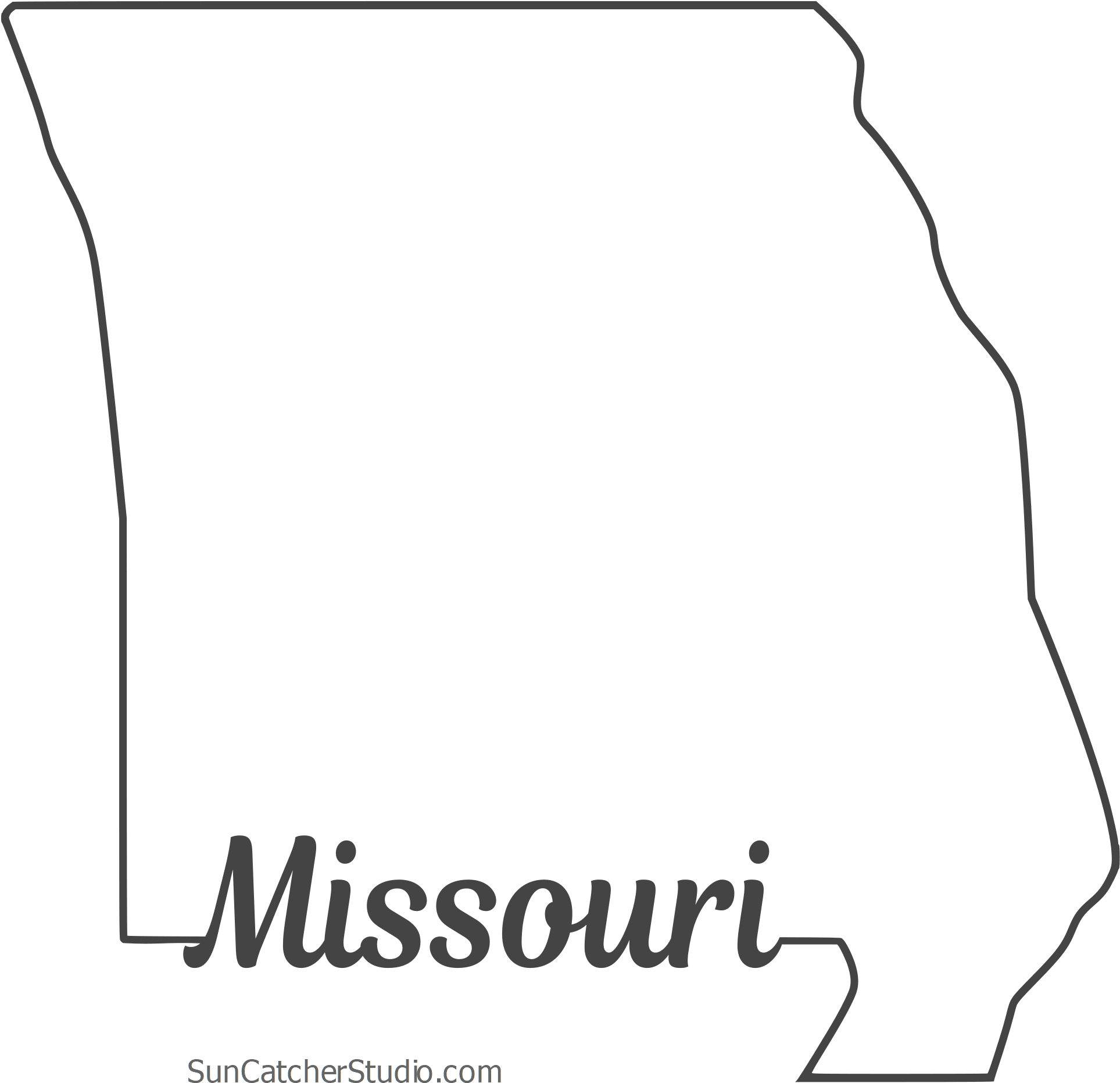 Download Free Missouri Outline With State Name On Border, Cricut - Line ...