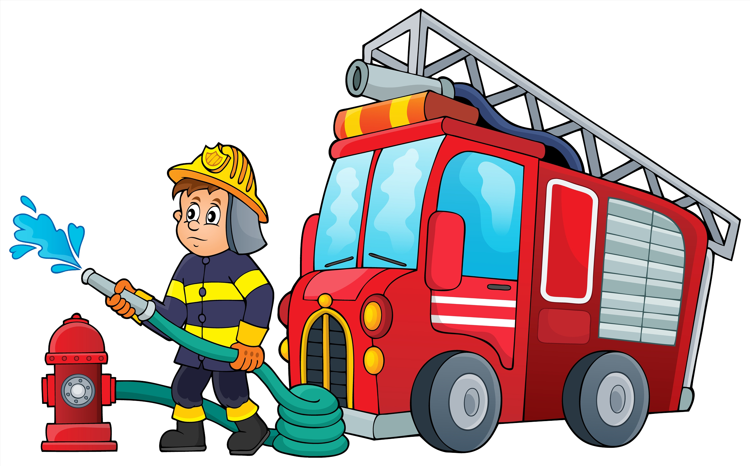 Download HD Cartoon Firefighter Pictures - Cartoon Fire Truck And ...