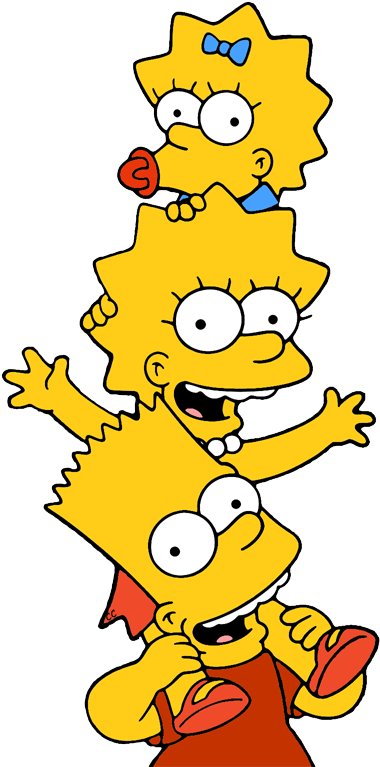 Download HD The Simpsons Clip Art - Bart Lisa And Maggie Simpson Transparent PNG Image - NicePNG.com