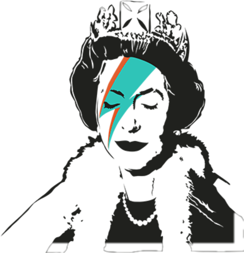 Download Banksy Sticker - Banksy Queen David Bowie - HD Transparent PNG ...