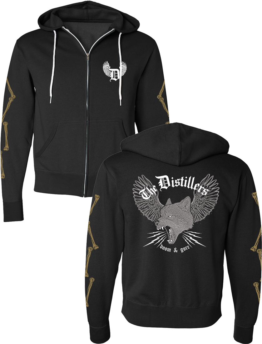 Download Doom & Gore Zip Hoodie - Distillers Doom & Gore Logo - HD ...