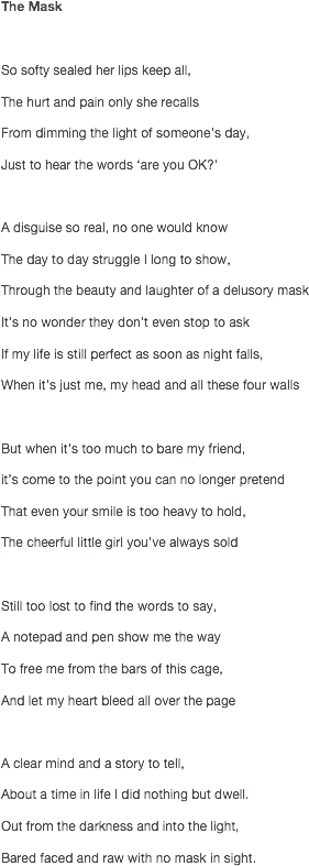 Download Image - Thumb - - Mask Depression Poem - HD Transparent PNG ...