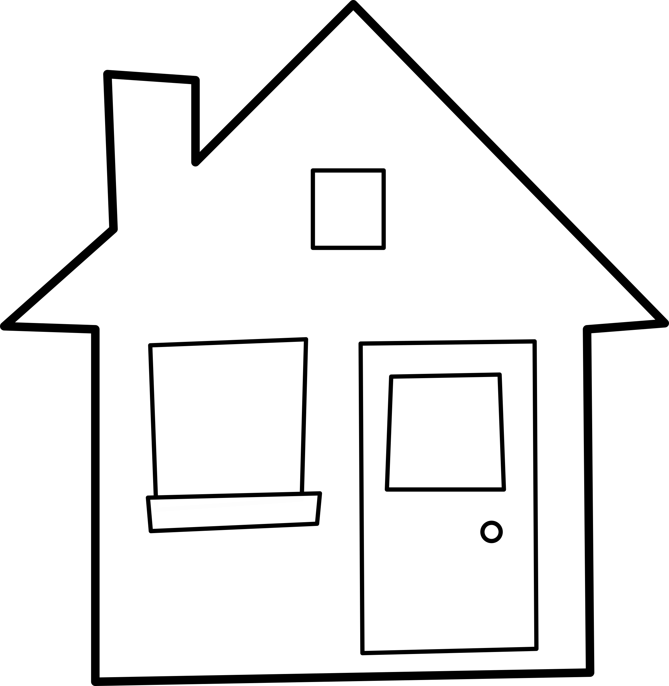 Download House Outline - House Clipart Black And White - HD Transparent ...