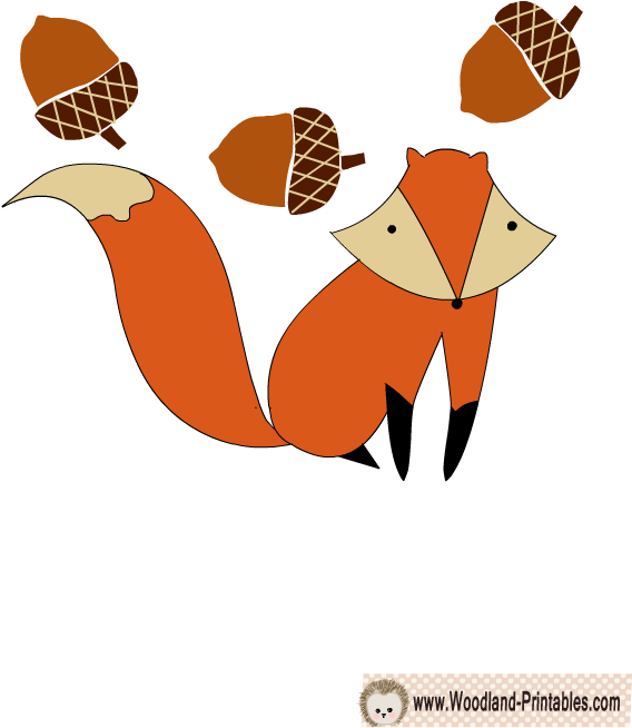 Download Free Printable Fox Sticker Forest Animals, Woodland ...