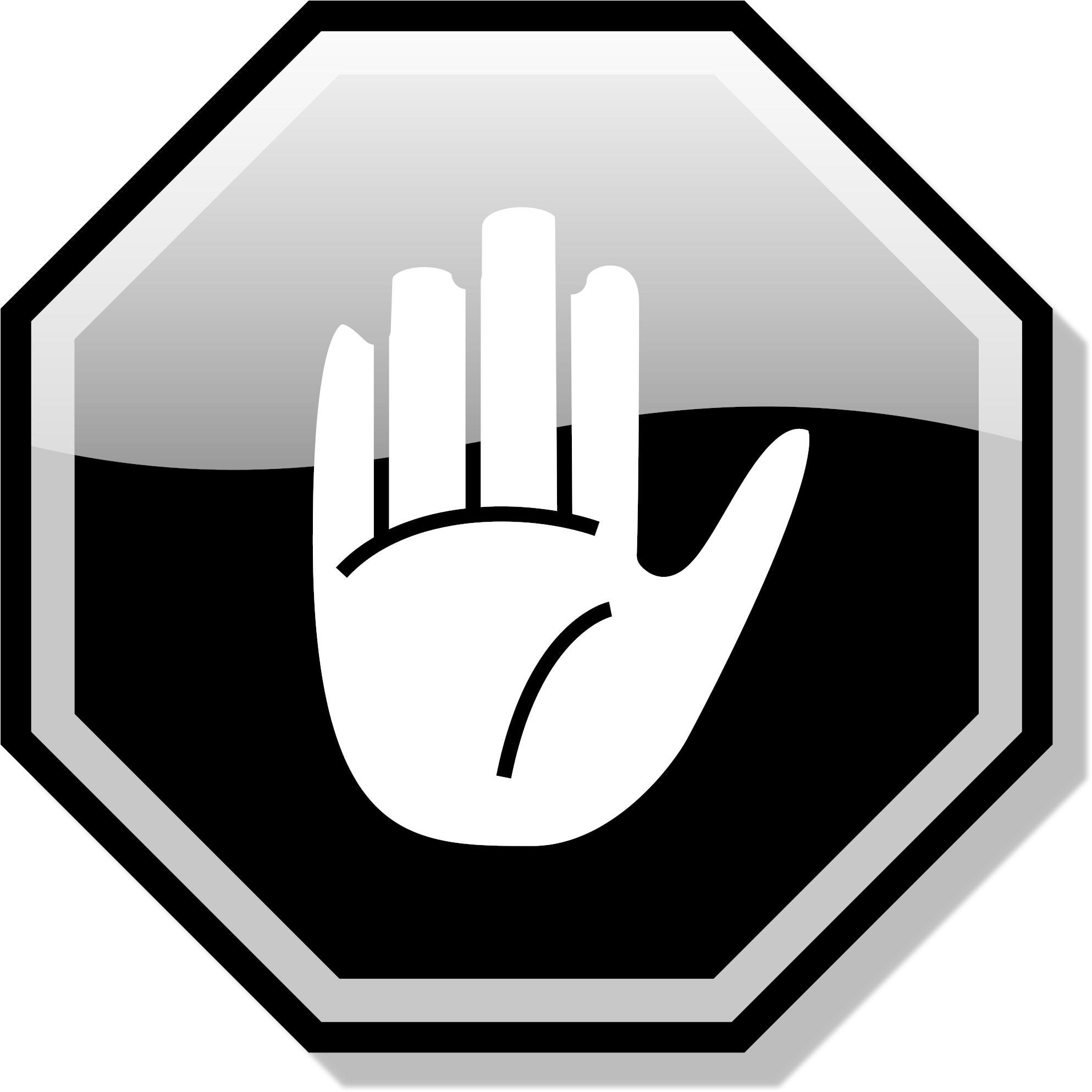 Download Stop Hand Black - Stop Hand - HD Transparent PNG - NicePNG.com